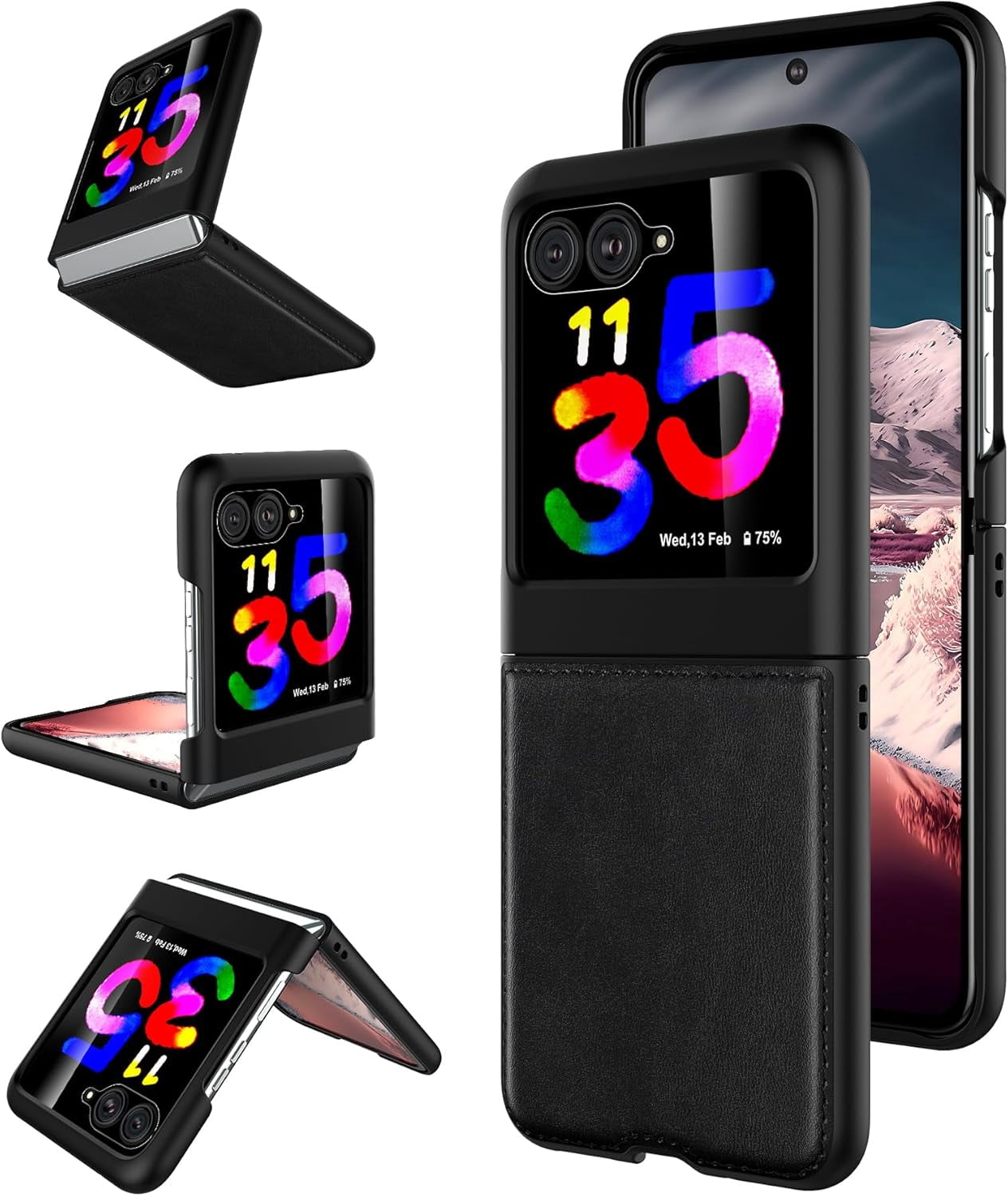 for Motorola Razr Plus 2023 Case, with Front Built-in Screen Protector ...
