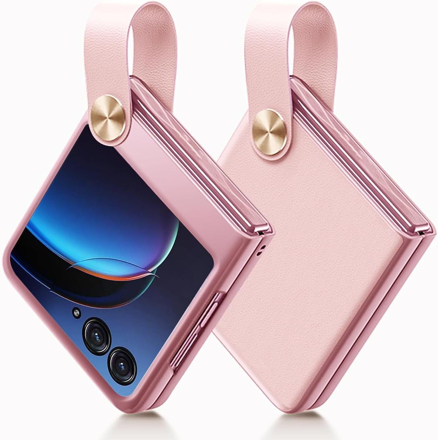 for Motorola Razr Plus 2023 Case with Hand Strap, Premium PU Leather ...