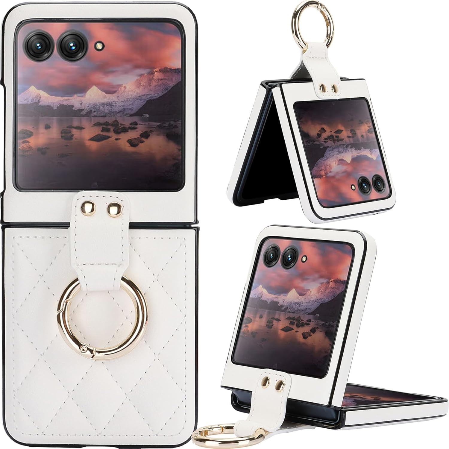 for Motorola Razr Plus 2023/ Razr+ 2023 Case with Ring Holder, Soft ...