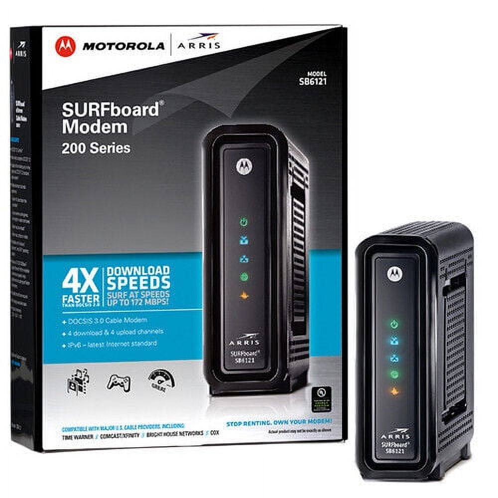 Motorola SB6121 DOCSIS 3.0 Spectrum Surfboard Cable Modem & Router ...