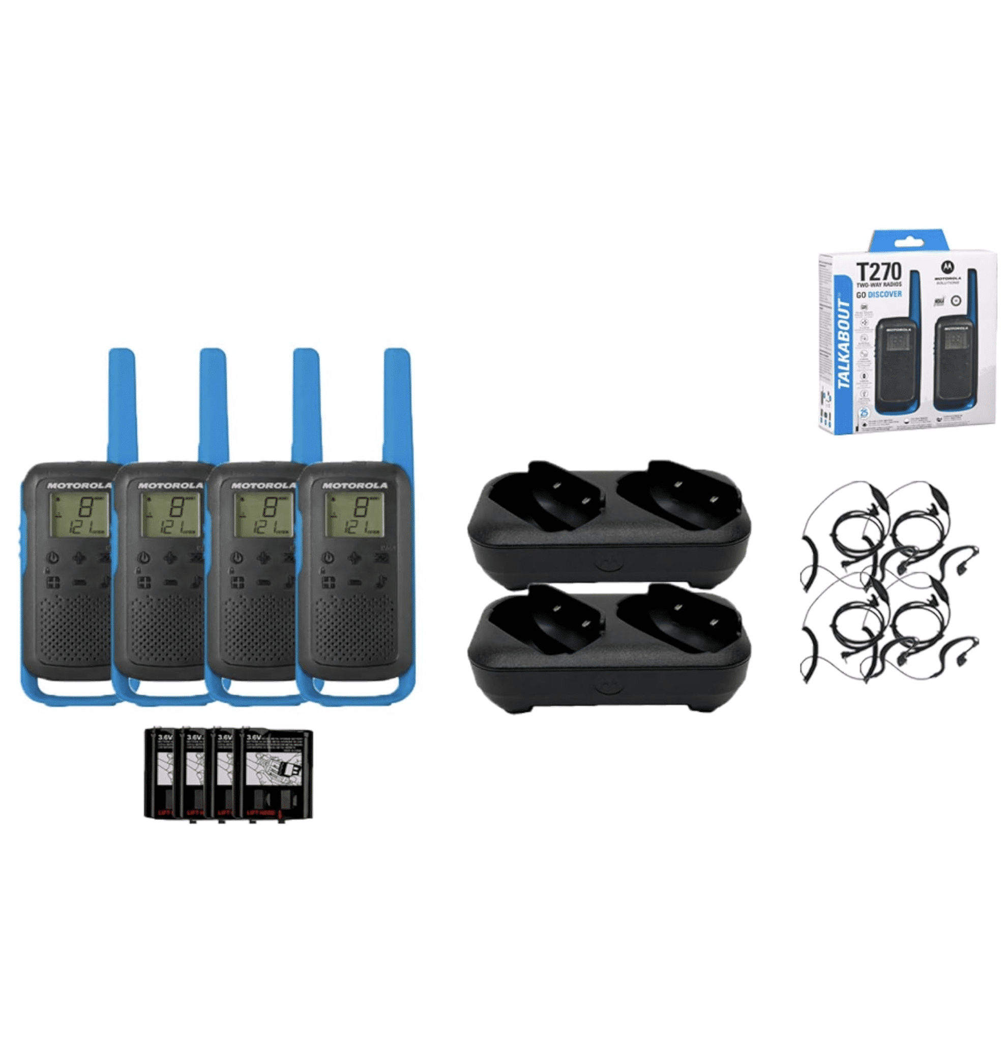Motorola Solutions Portable FRS Talkabout T270 Two Way Radio 4-Pack ...
