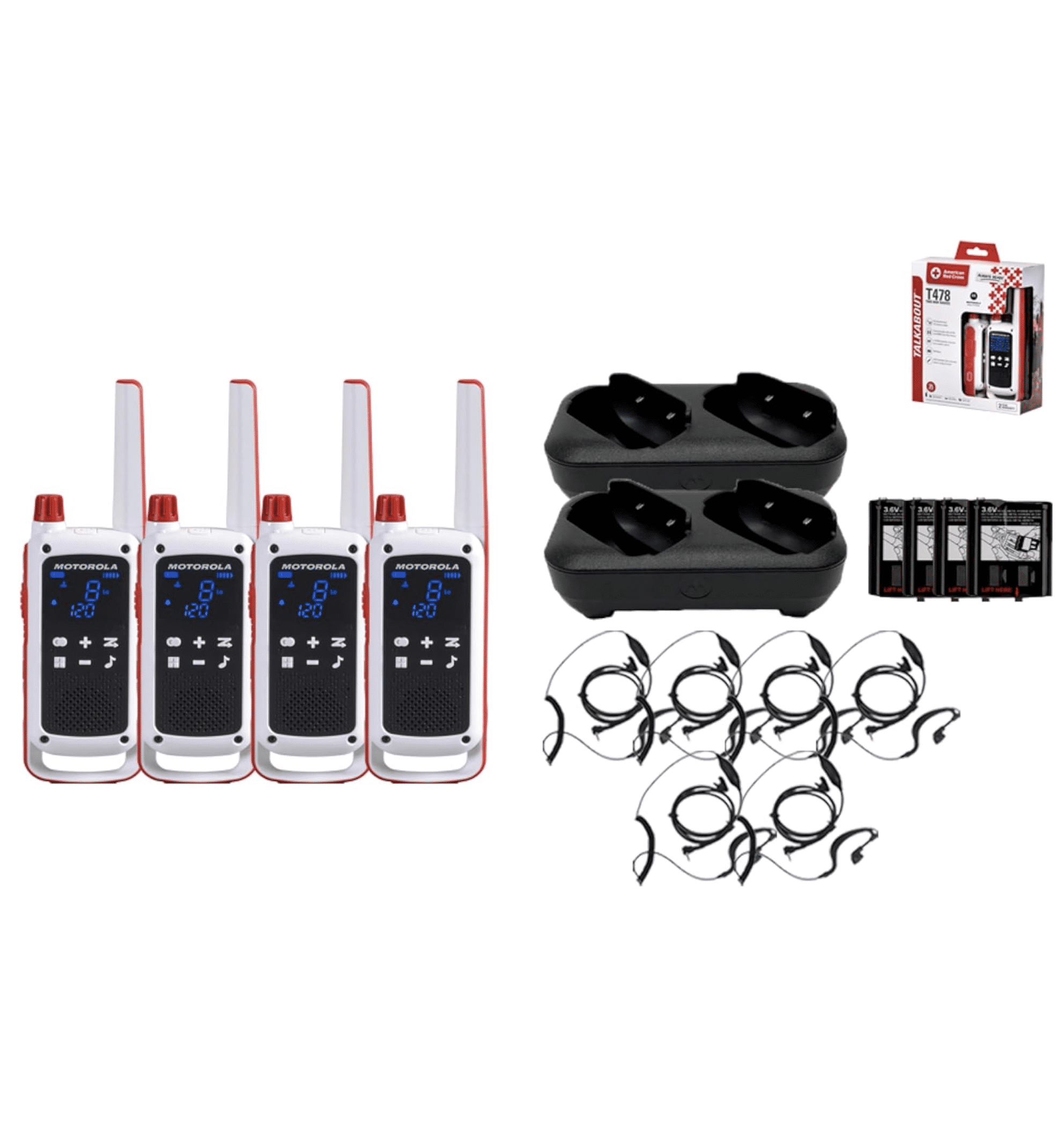 Motorola Solutions Talkabout Portable FRS T478 Red Cross Two Way Radio ...