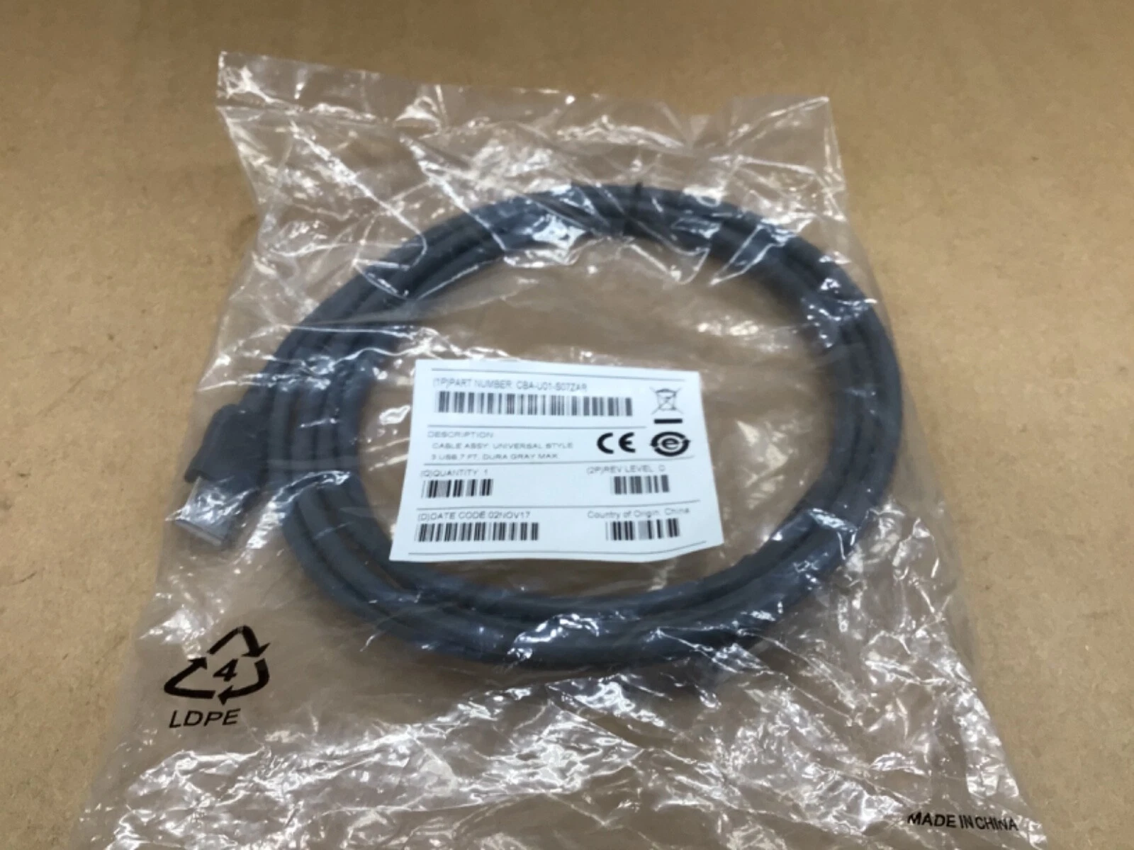 Motorola Symbol Usb Cable Cba-U01-S07Zar For Ls2208 Ls4208 Scanner ...