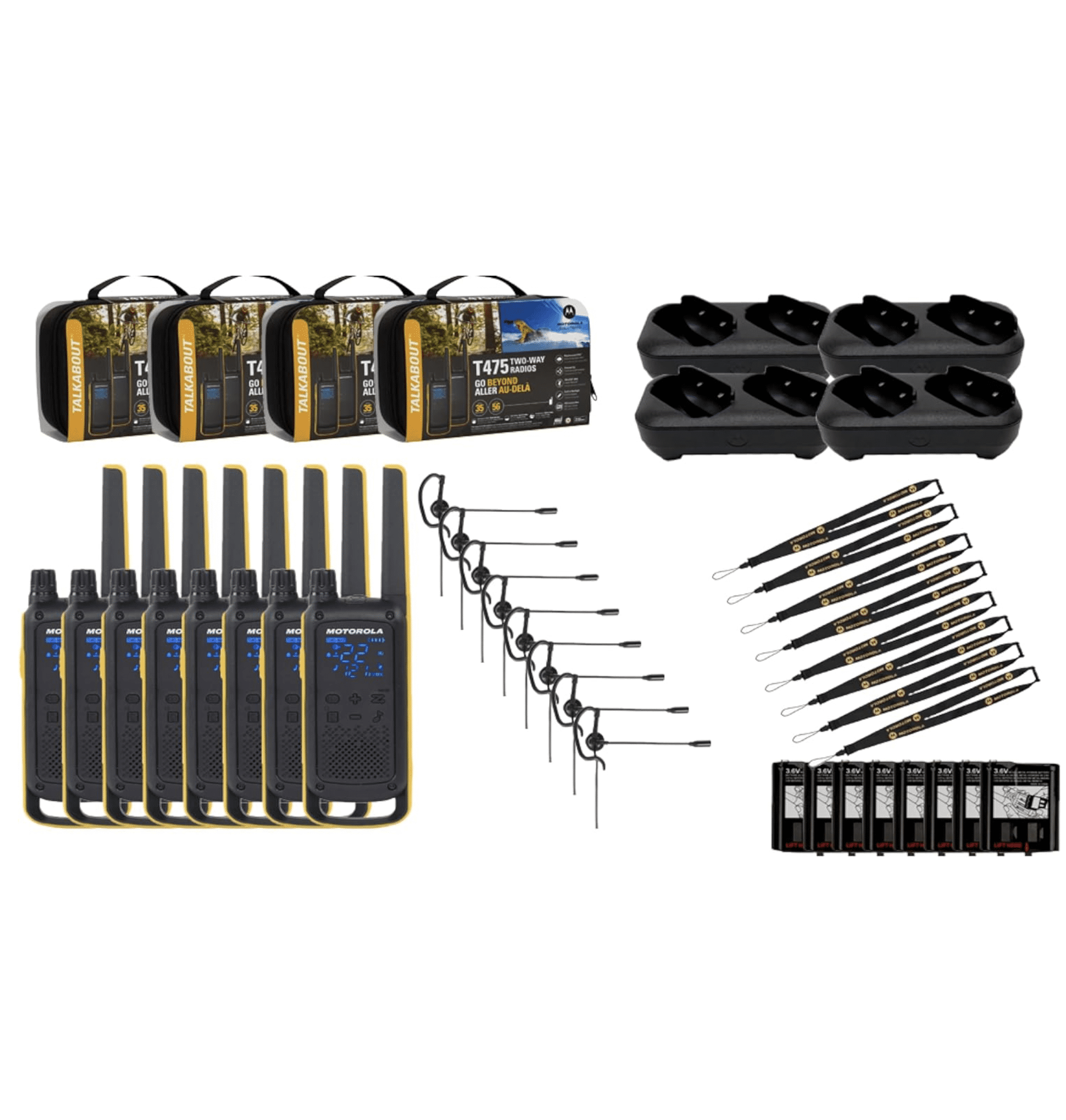 Motorola Talkabout, Portable FRS T475 Two Way Radio, 8 Pack Walkie ...