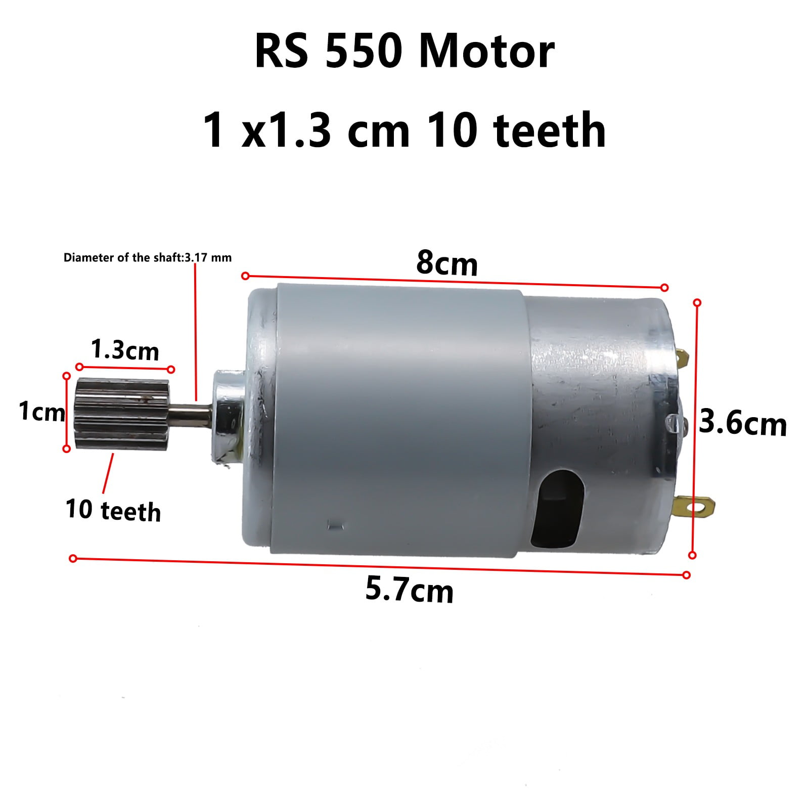 Motors for Kids Electric Car 550 RS390 RS380 12V 6V DL555 24V 10 Teeth ...