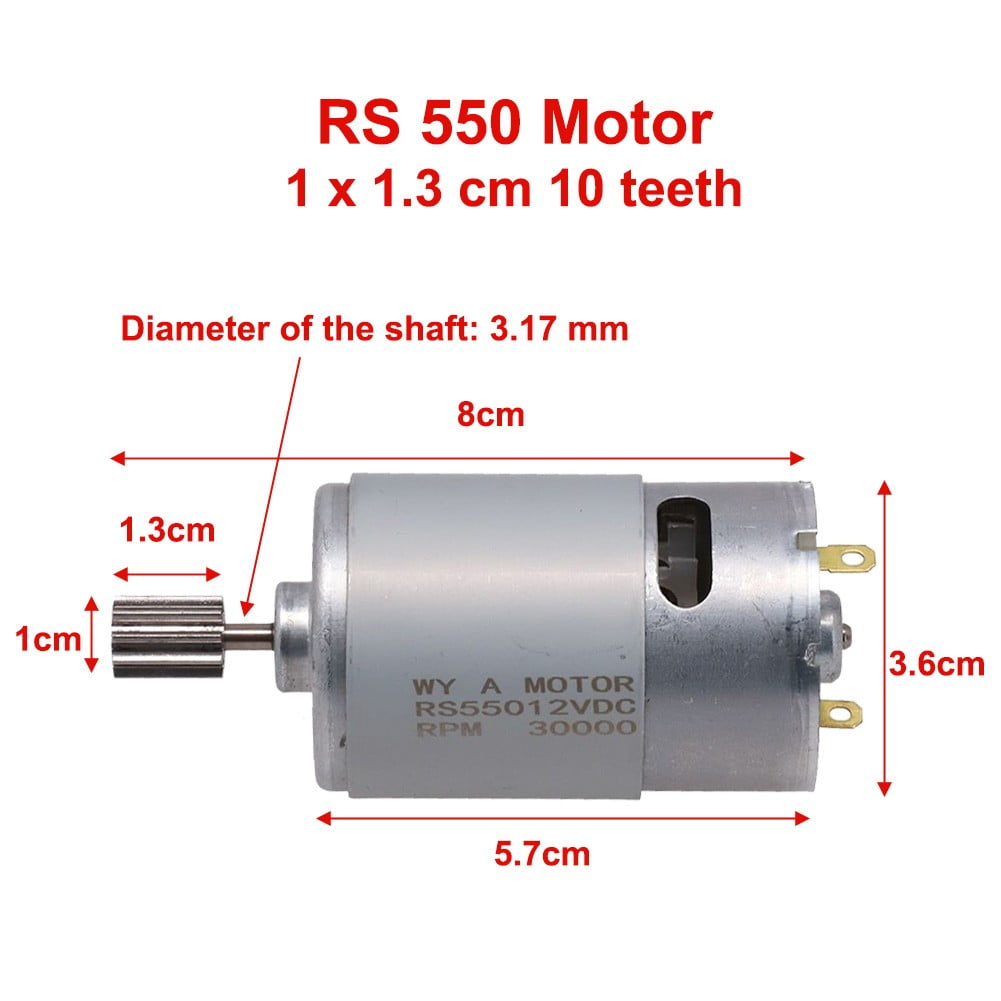 Motors for Kids Electric Car 550 Rs390 Rs380 12V 6V Dl555 24V 10 Teeth ...