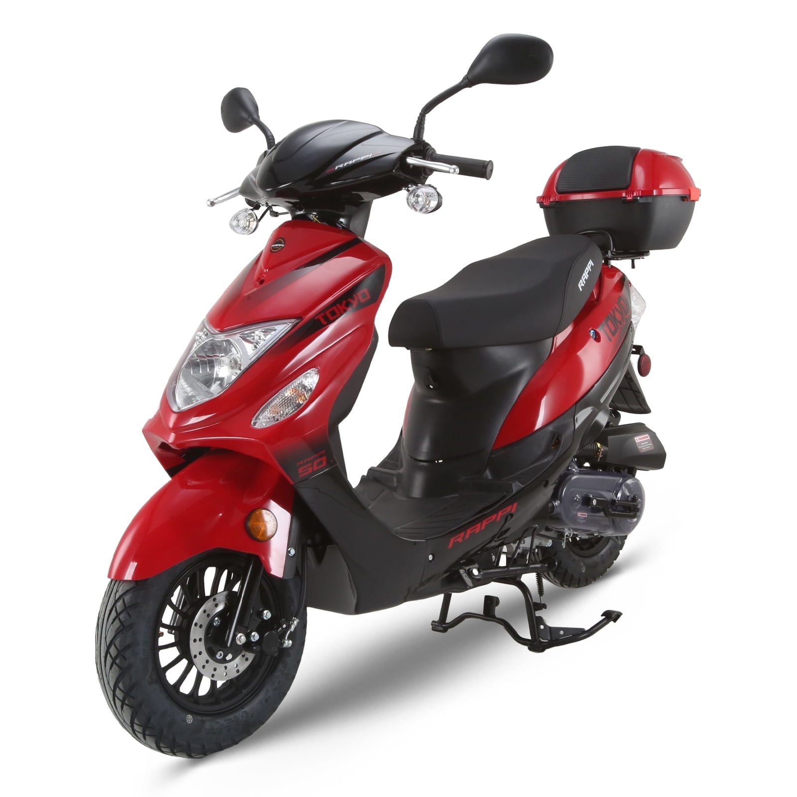 Motorsports 50 cc Scooter Street Motorcycle Gas Moped 50 cc Adult Bike with 12 inch Aluminum ...