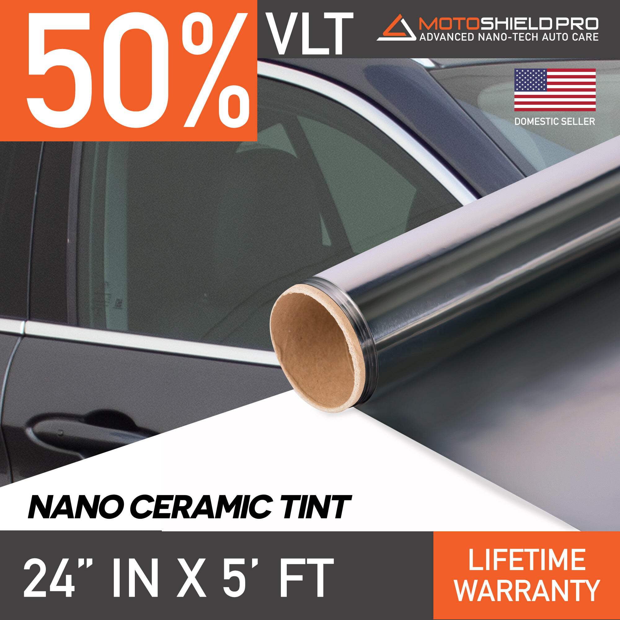 Motosheild UV Resistant Pro Nano Window Tint Film, Ceramic, 24" x 5 ...