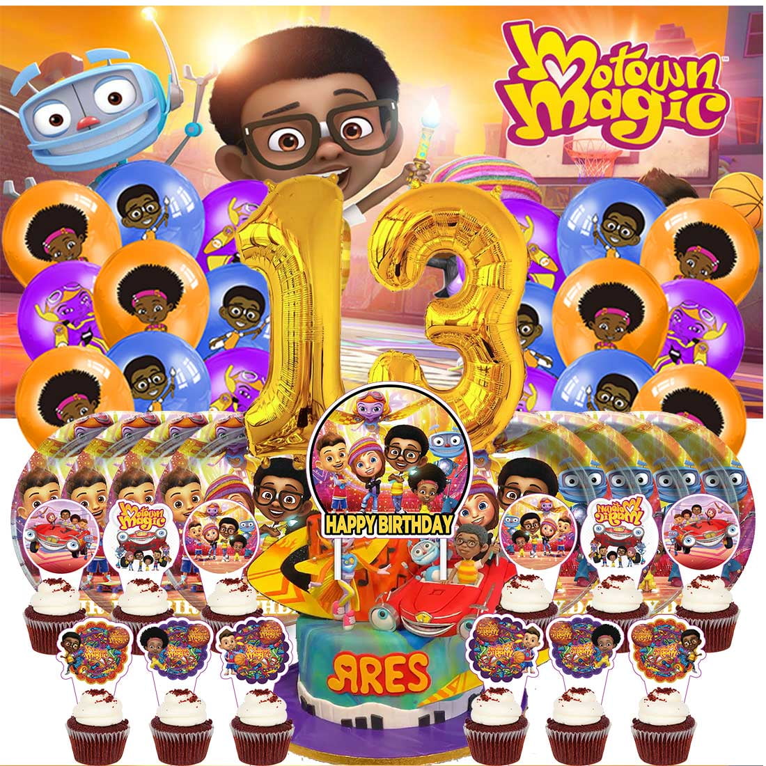 Motown Magic Balloons Party Supplies 13th Decor Tableware Birthday Cake ...