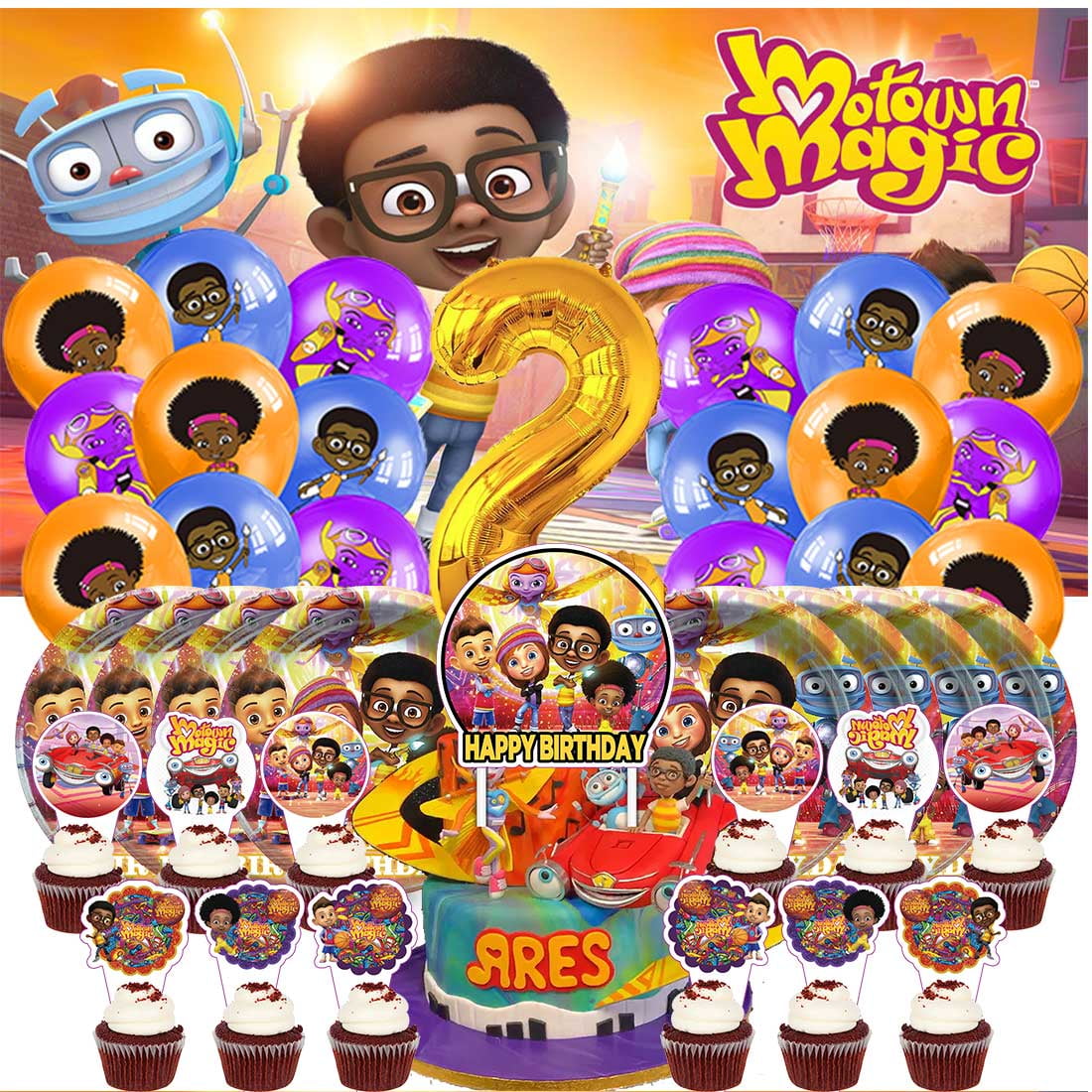 Motown Magic Balloons Party Supplies 2nd Decor Tableware Birthday Cake ...