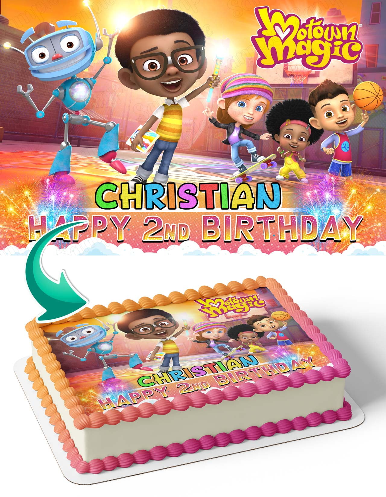 Motown Magic Kids Edible Image Cake Topper Personalized Birthday Sheet ...