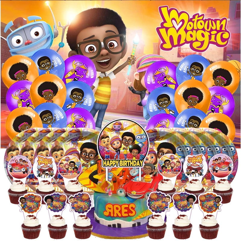 Motown Magic Party Supplies Decor Backdrop Cake Topper Plates Balloons ...