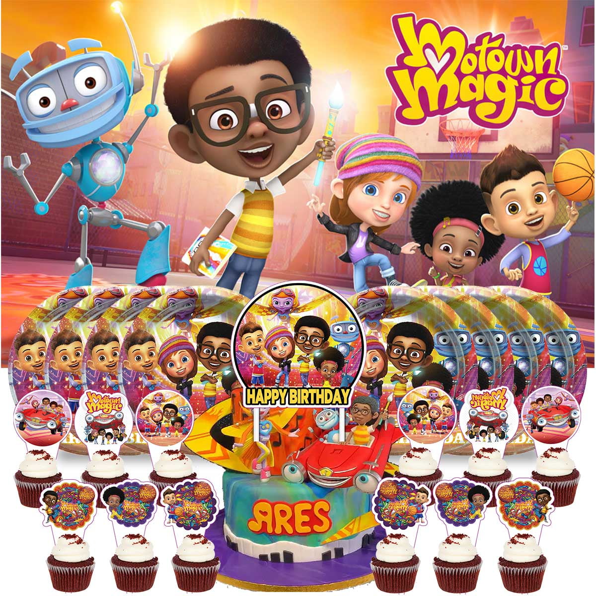 Motown Magic Party Supplies Decor Plates Decorations Backdrop ...