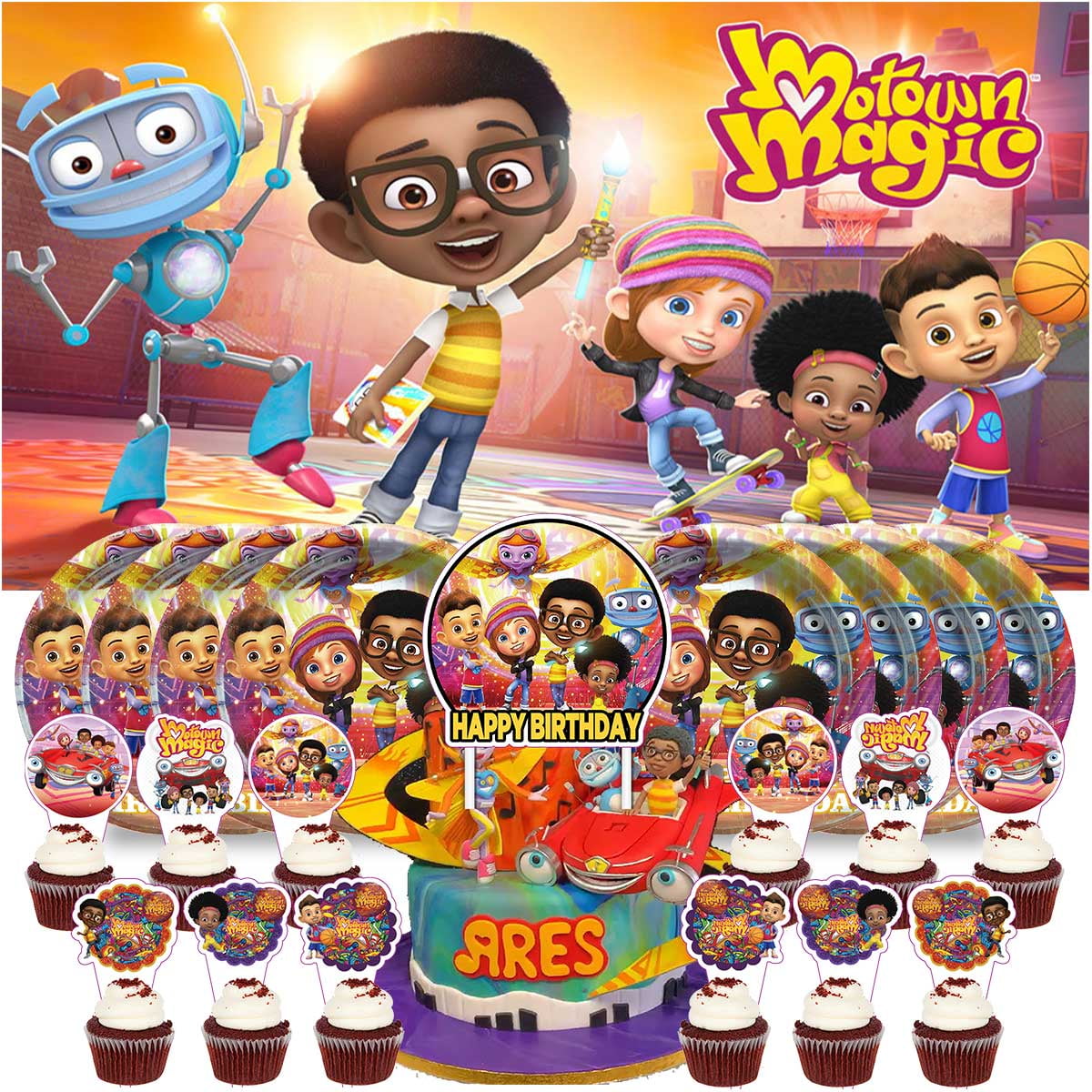 Motown Magic Party Supplies Decor Plates Decorations Backdrop ...