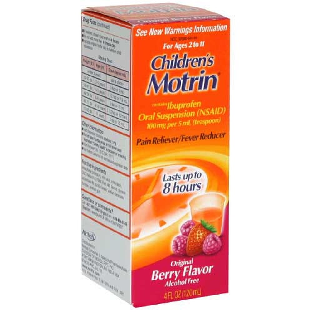 Motrin Children's Pain Reliever/Fever Reducer,Original Berry (Pack of ...