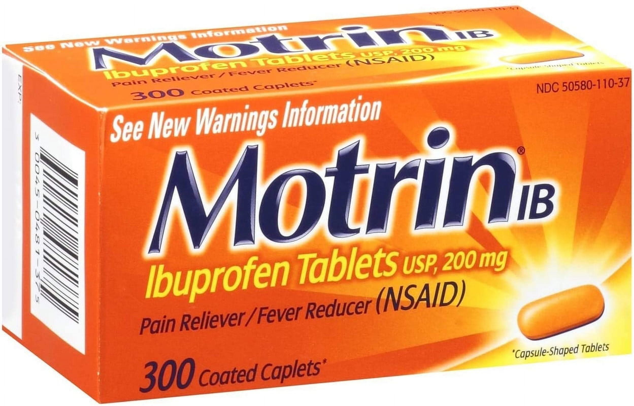 Motrin IB Pain Reliever Ibuprofen 200mg - 300 Coated Caplets - Walmart.com Motrin IB Pain Reliever Ibuprofen 200mg - 300 Coated Caplets - Walmart.com