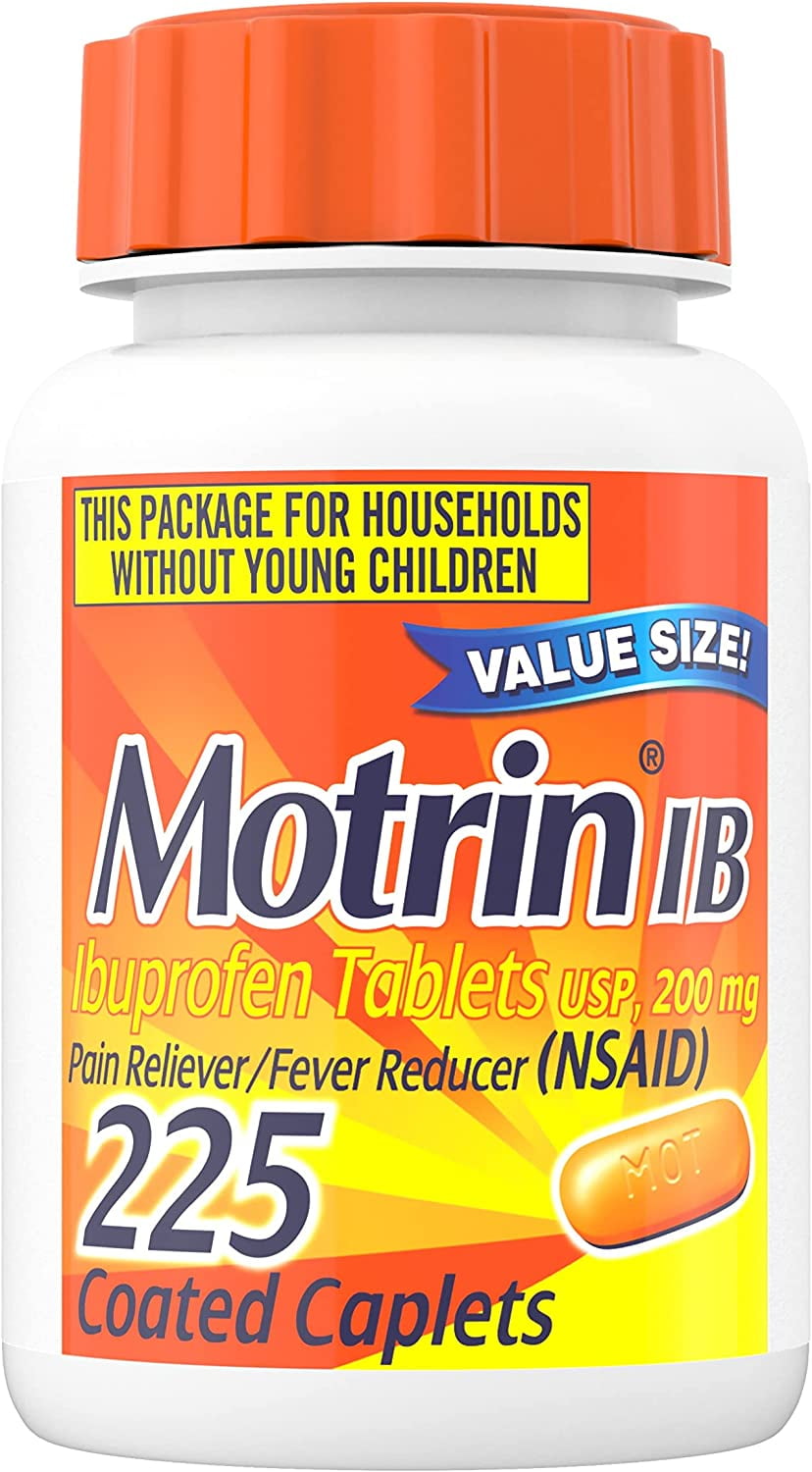 Motrin IB, Ibuprofen 200mg Tablets for Fever, Muscle Aches, Headache ...