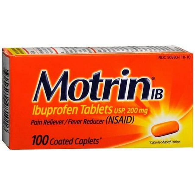 Motrin IB Pain Reliever Fever Reducer Ibuprofen Tablets (Pack of 3 ...