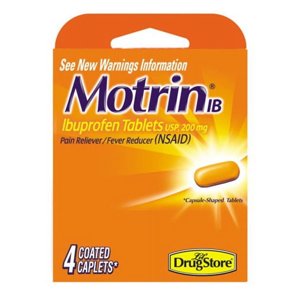 Motrin Ib Ibuprofen Usp 200 Mg Tablets, Travel Pack - 4 Ea, 6 Pack, 6 ...