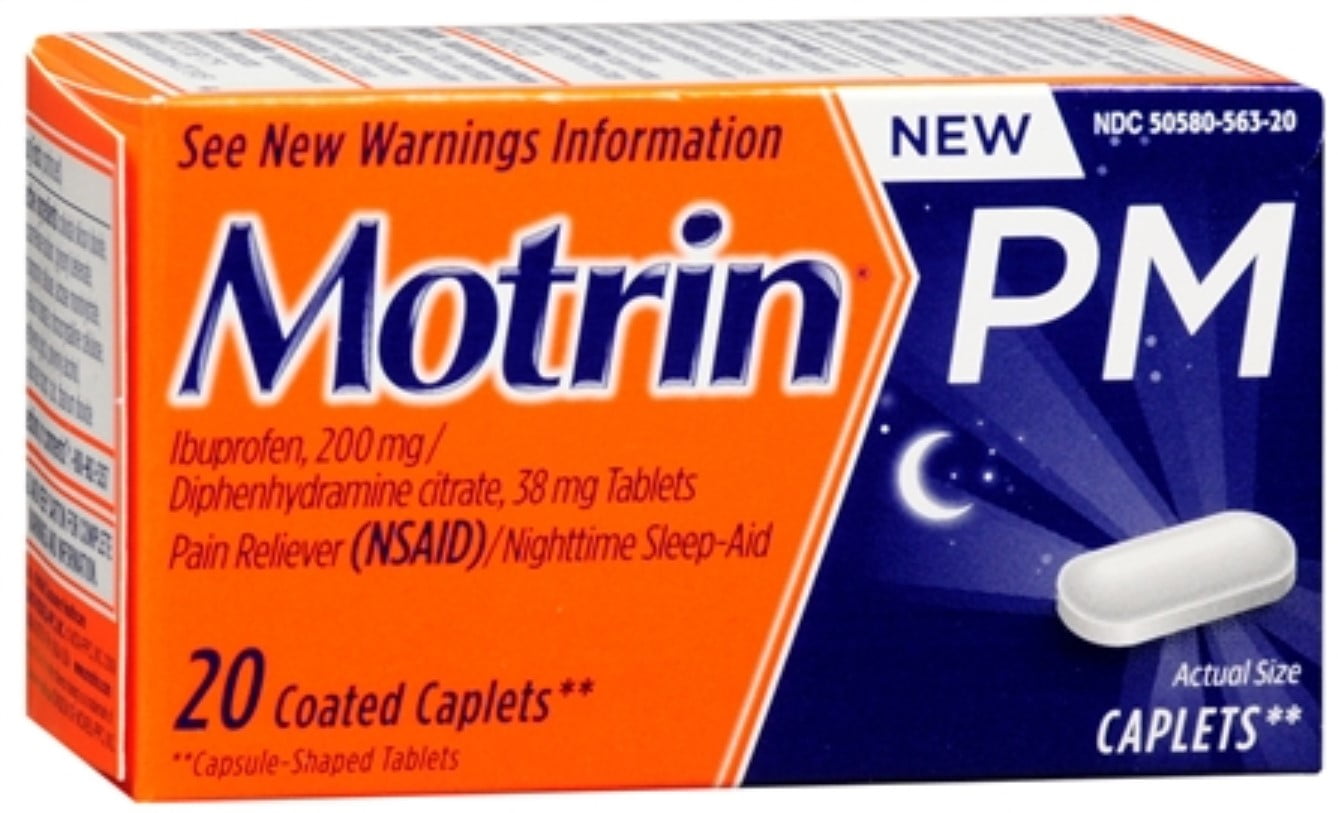 Motrin PM Coated Caplets 20 Caplets (Pack of 2) - Walmart.com