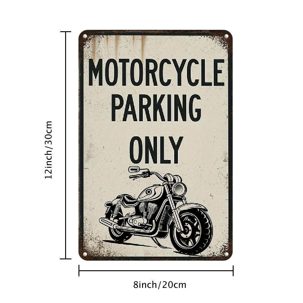 Motrocycle Parking Only Garage Plaque Tin Metal Signs Home Décor 8x12 ...