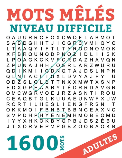 Mots Meles Adultes 1600 Mots: Mots Caches Grand Format NIVEAU DIFFICILE ...