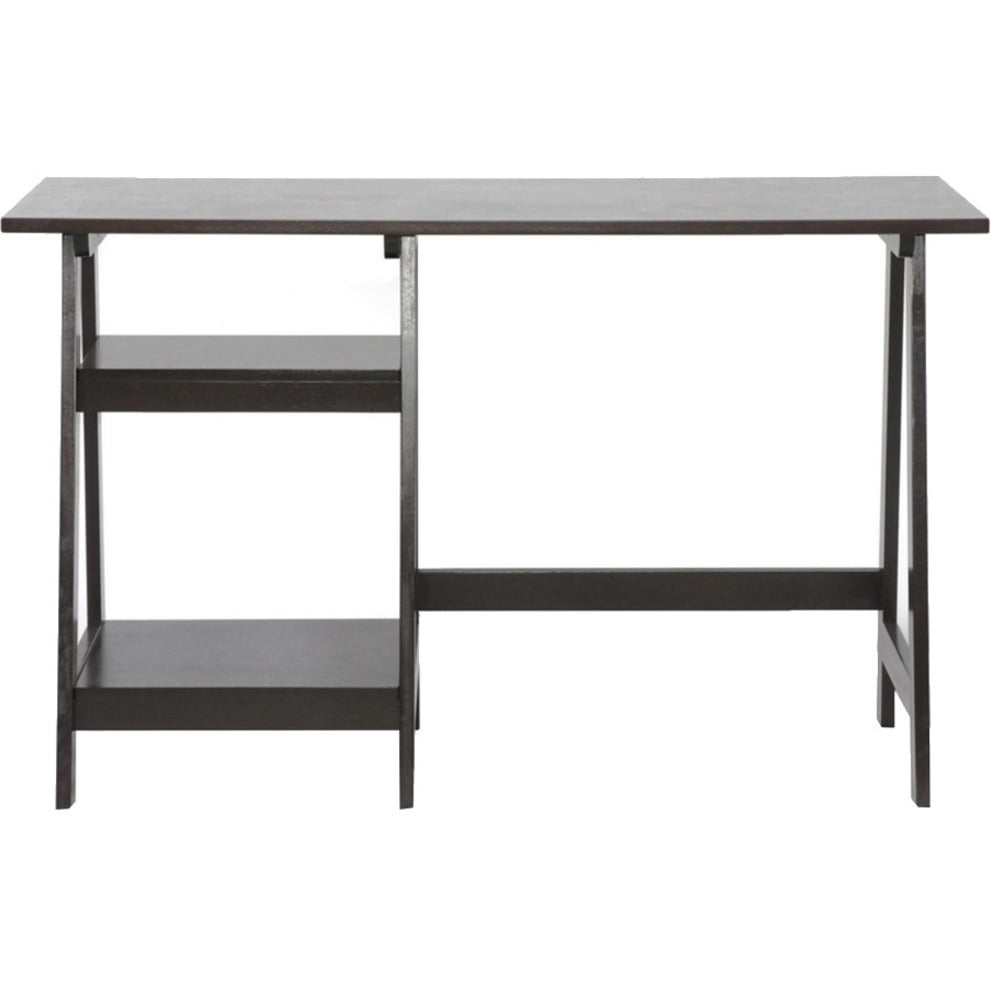 Mott Dark Brown Wood Modern Desk with Sawhorse Legs, Small - Walmart.com