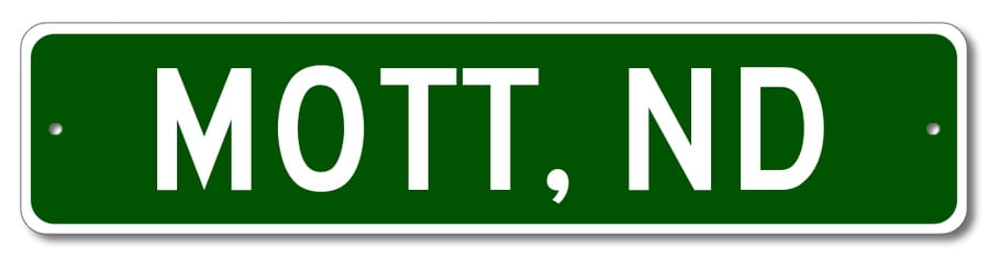 Mott North Dakota Metal Wall Decor City Limit Sign Size: 4 x 16 Inch ...