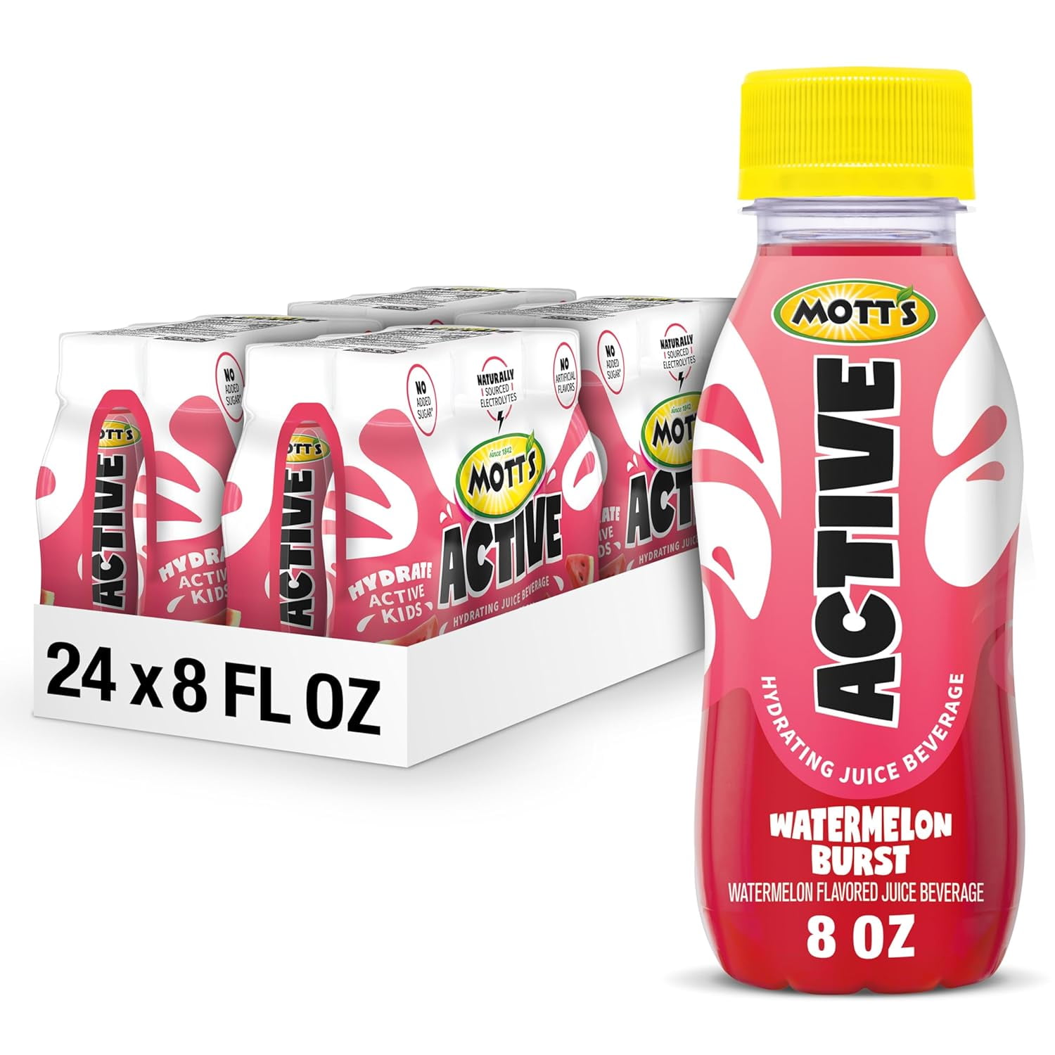 Mott's Active Watermelon Burst Hydrating Juice Beverage, 8 Fl Oz ...