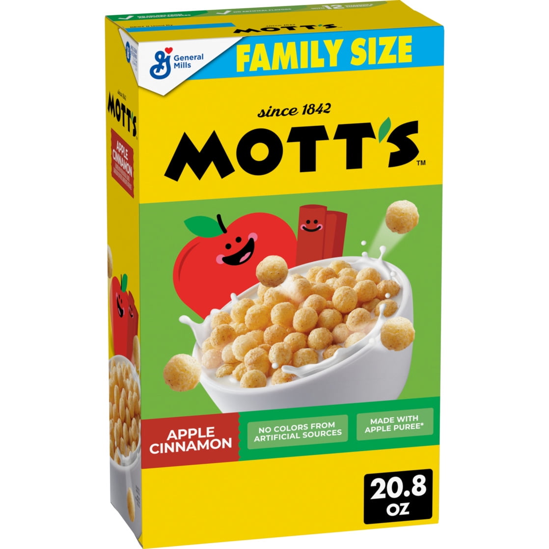 Mott's Apple Cinnamon Cereal, Made with Apple Puree, Whole Grain, Family Size, 20.8 oz - Walmart.com
