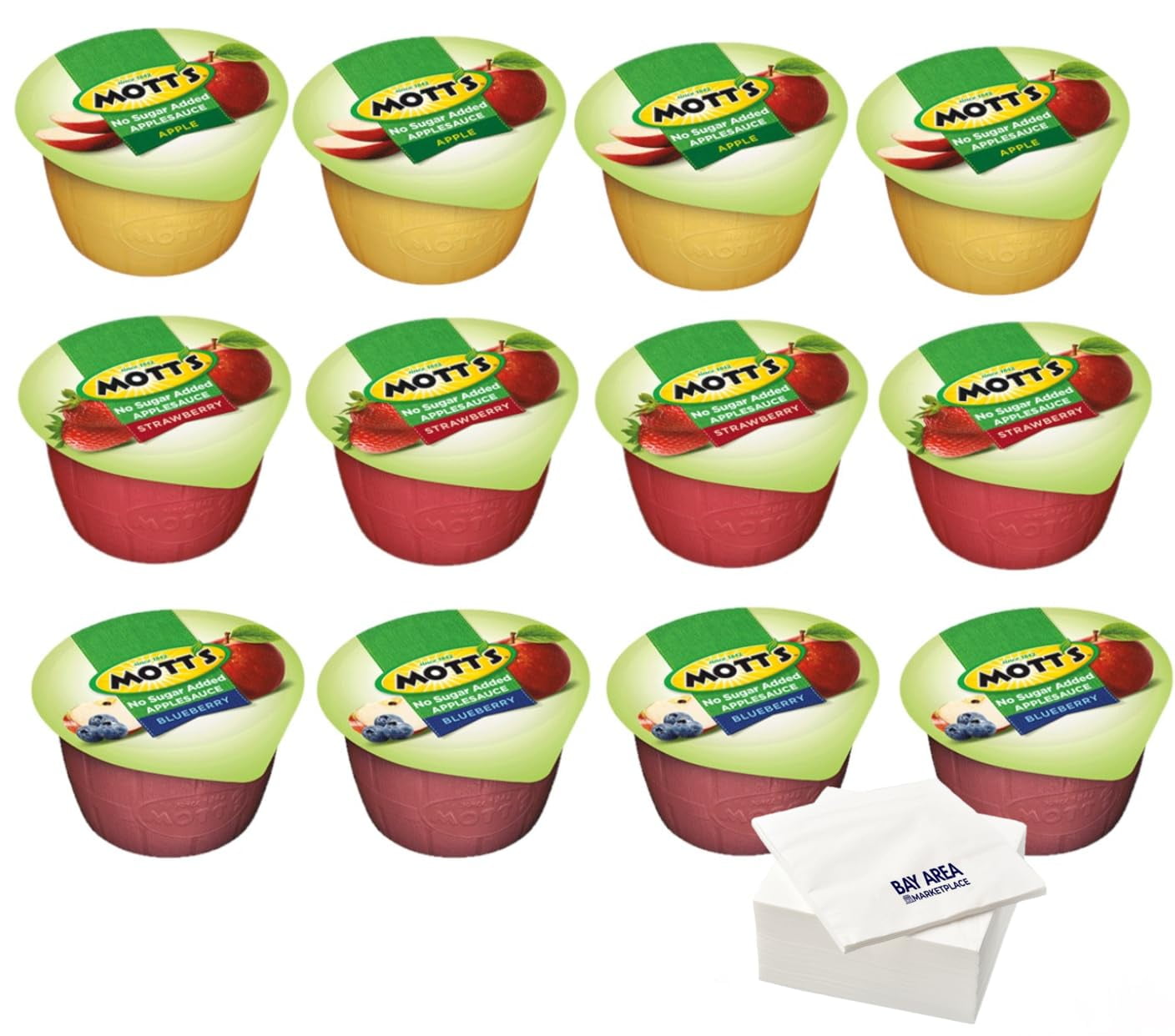 Mott's Applesauce Cups Variety ZS23 Pack - 12 Count, Assorted Flavors ...