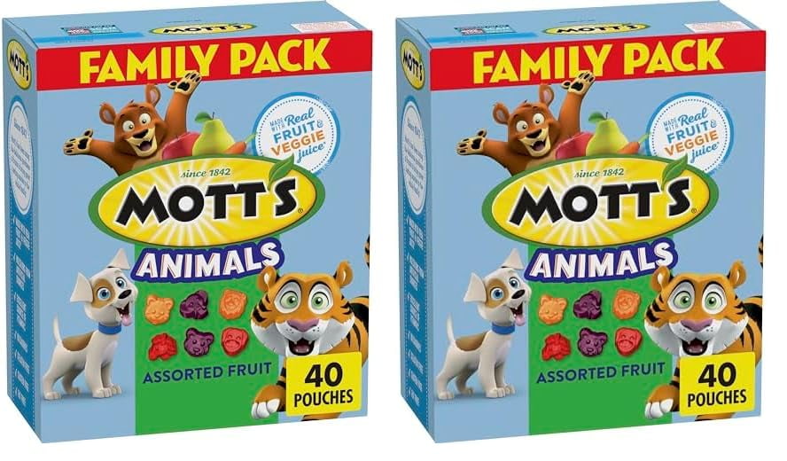 Mott's Fruit Flavored Snacks, Animals Assorted Fruit, Gluten Free, 40 ...