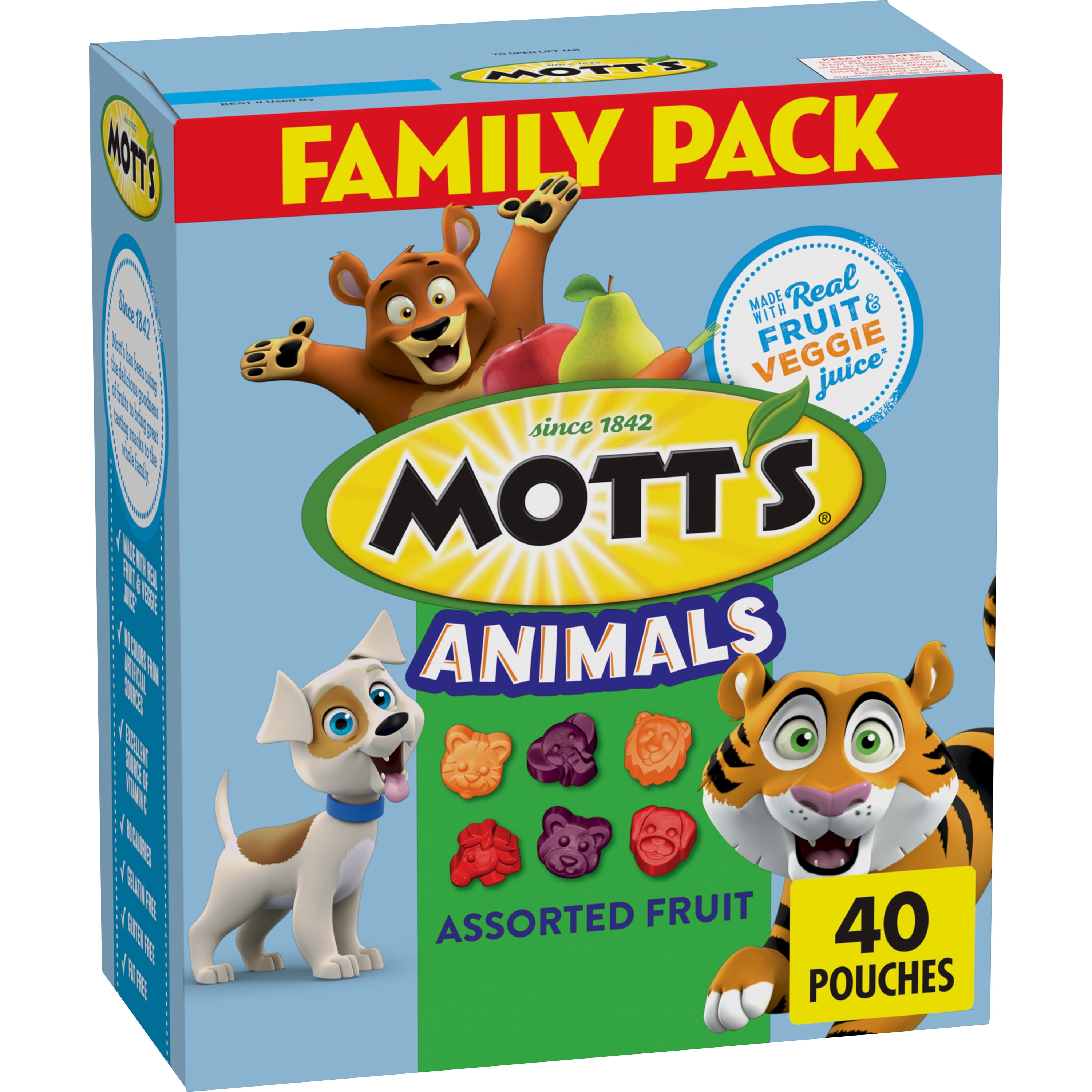 Mott's Fruit Flavored Snacks, Animals Assorted Fruit, Family Pack, 40 ...