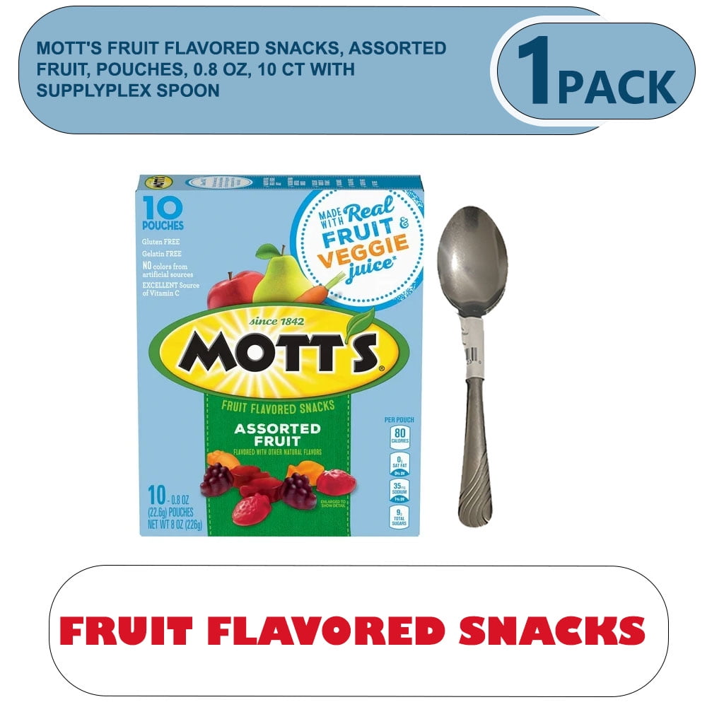 Mott's Fruit Flavored Snacks, Assorted Fruit, Pouches, 0.8 oz, 10 ct ...