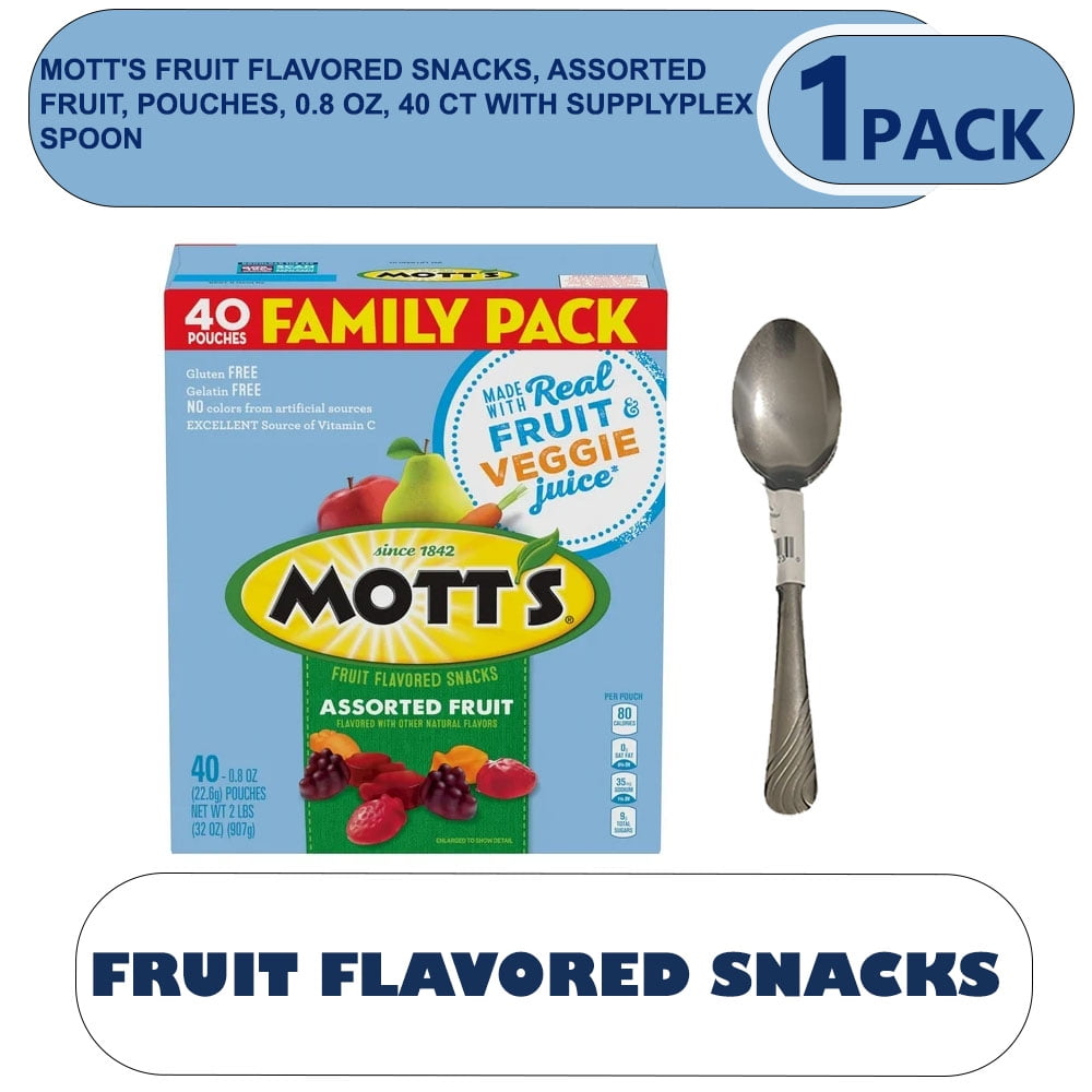 Mott's Fruit Flavored Snacks, Assorted Fruit, Pouches, 0.8 oz, 40 ct ...