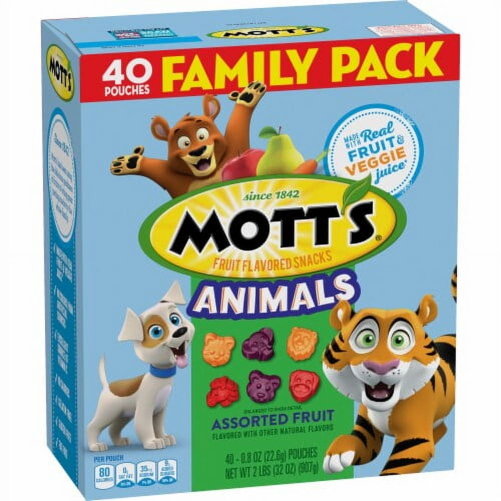 Mott's Gluten Free Animals Assorted Fruit Flavored Snacks Family Pack ...