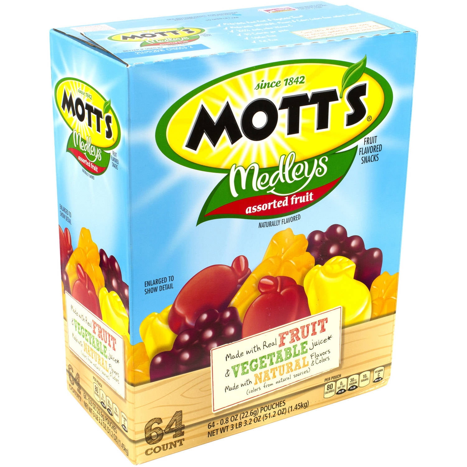 Motts Medleys Fruit Snacks Assorted Fruit 0 8 Oz 64 Ct