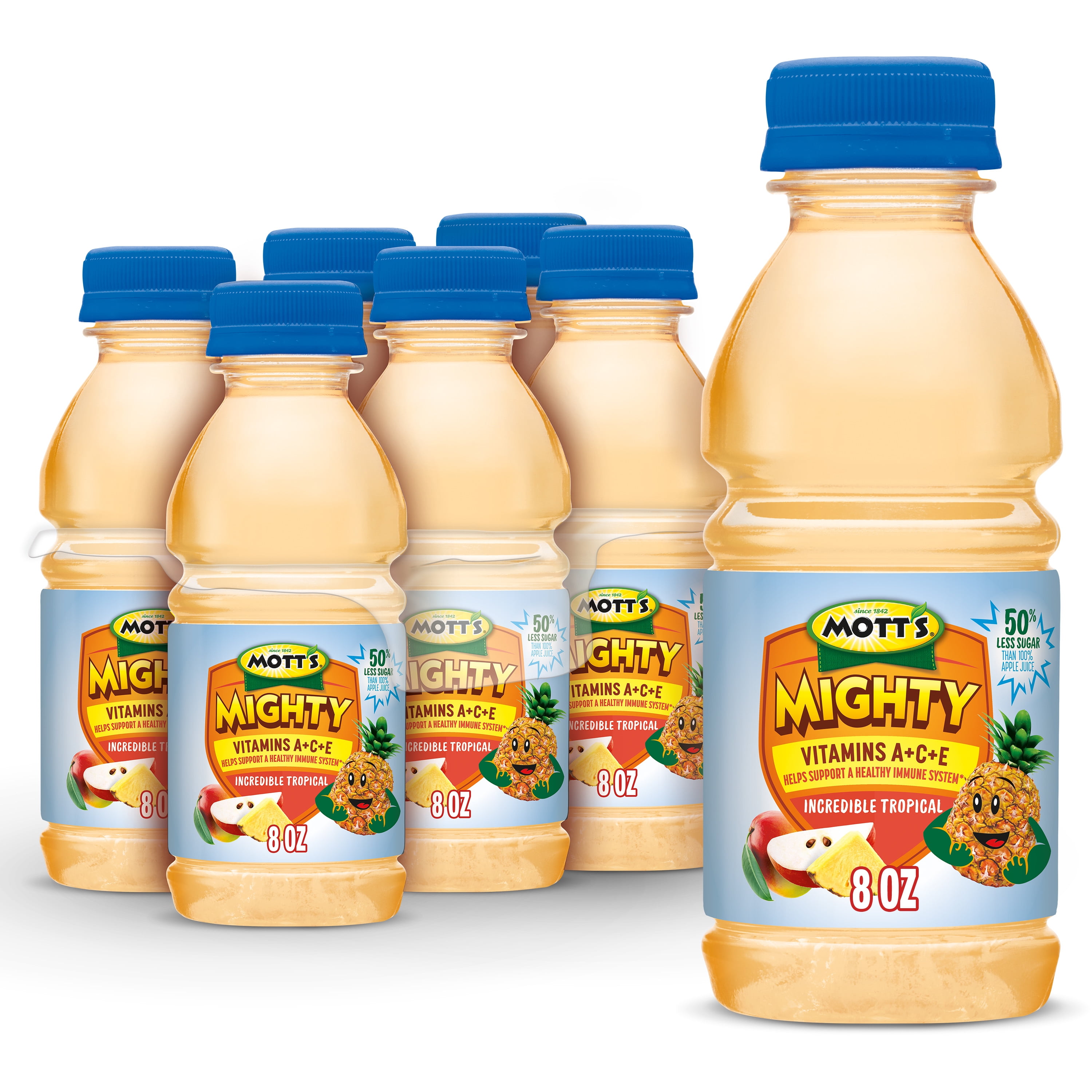 Mott's Mighty Incredible Tropical Juice, 8 fl oz, 6 Count Bottles ...