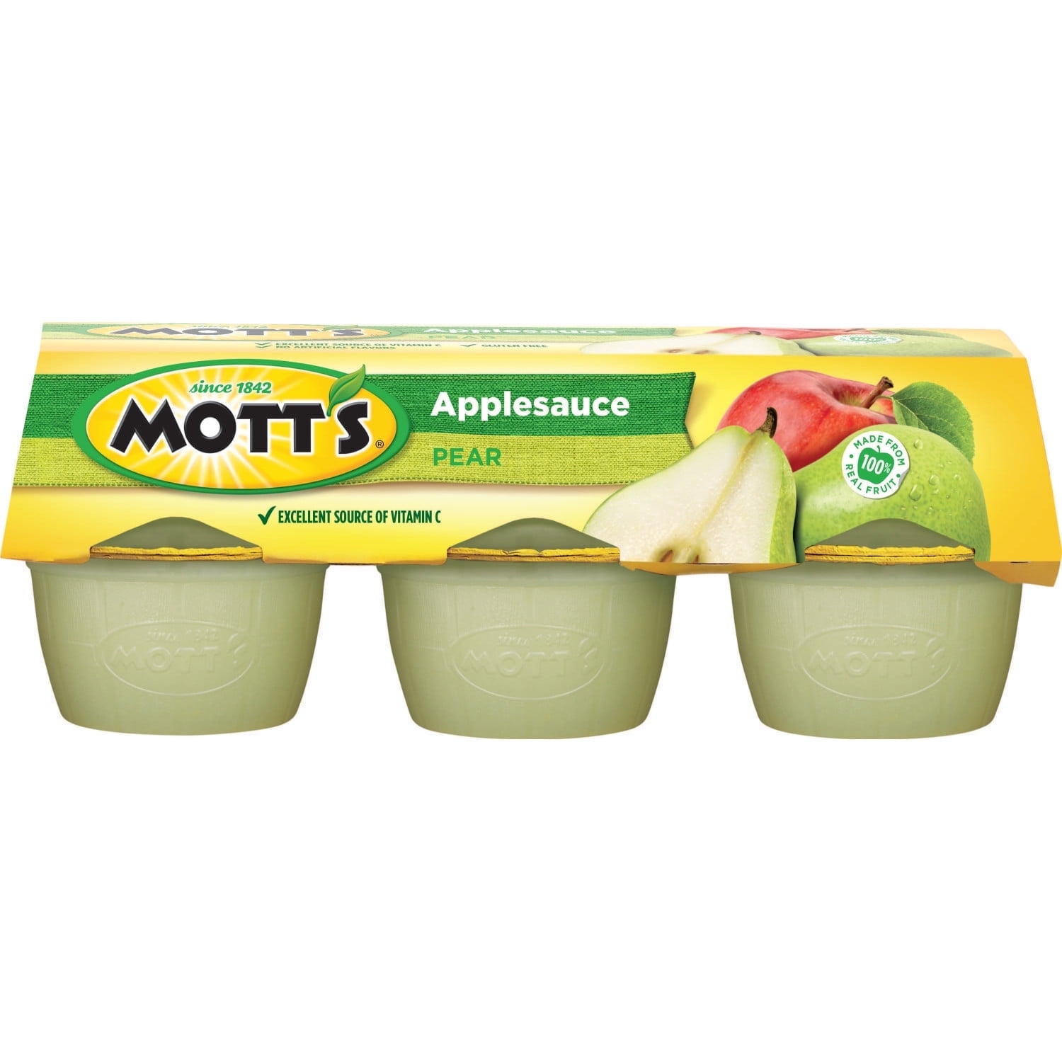 Mott's Pear Applesauce, 4 Ounce Cups, 6 Count - Walmart.com