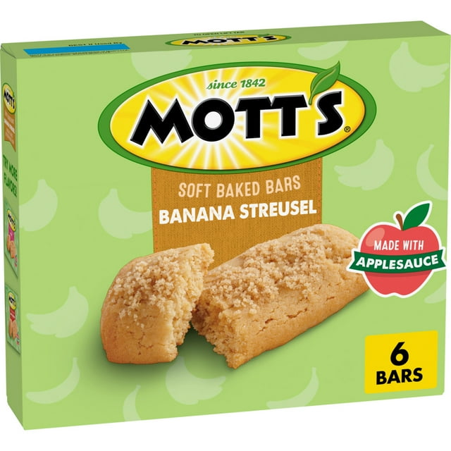 Motts Banana Streusel Soft Baked Bars, 6 Ct, Office Snack - Walmart ...