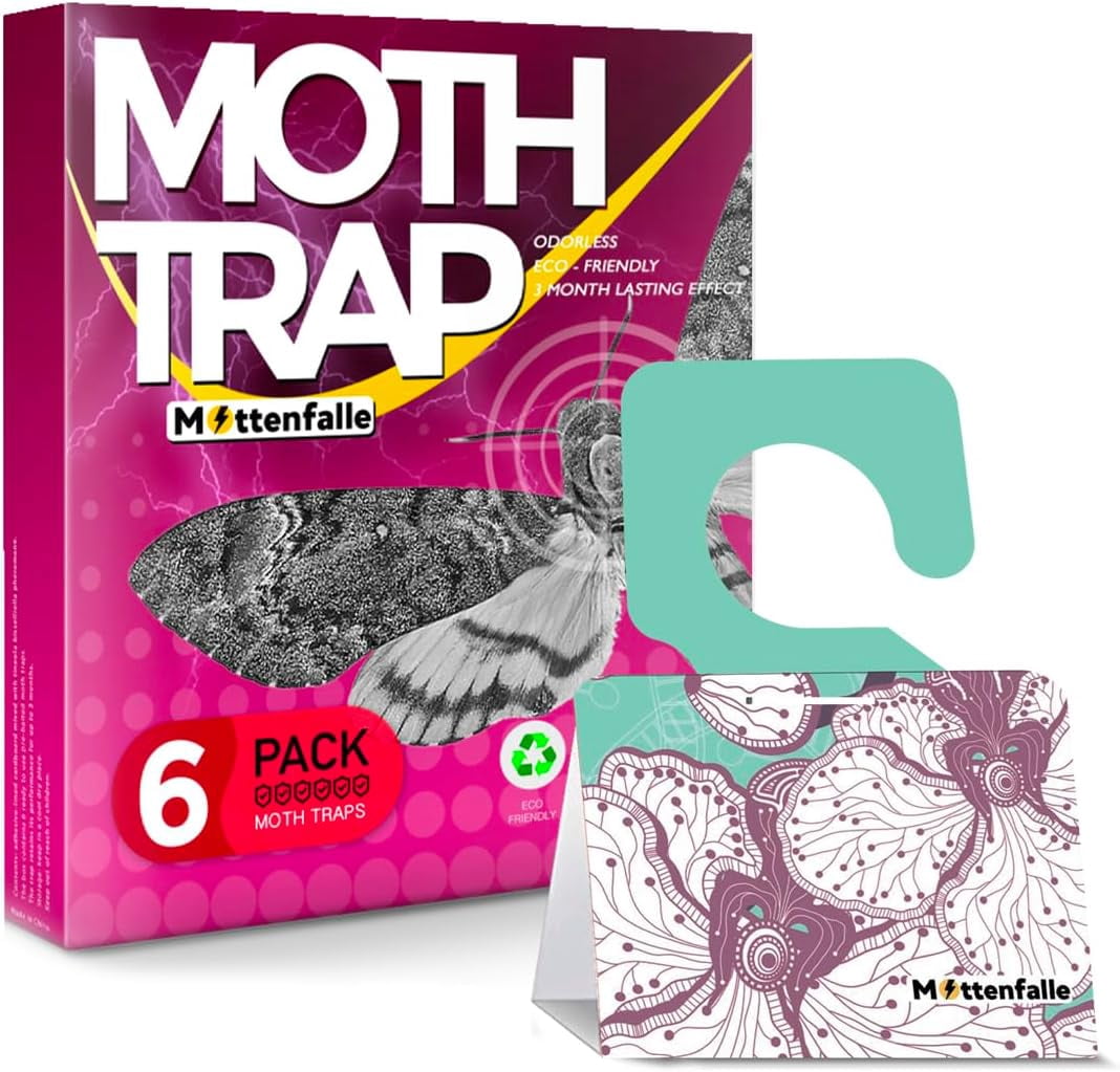 Mottenfalle Clothes Moth Traps, 6-Pack – Premium Non-Toxic Pheromone ...