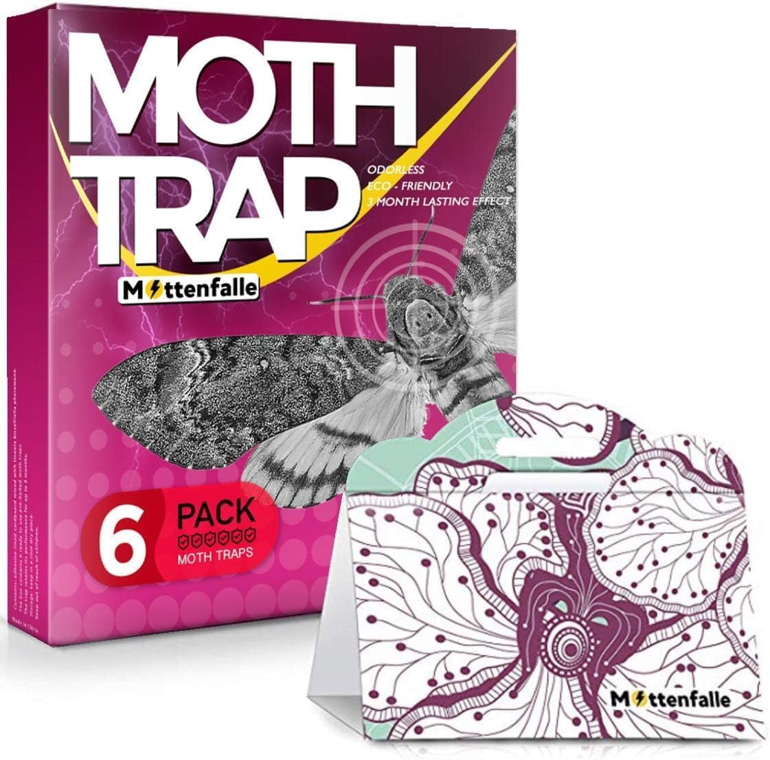 Mottenfalle Clothes Moth Traps 6-Pack - Prime Safe Non-Toxic Eco ...