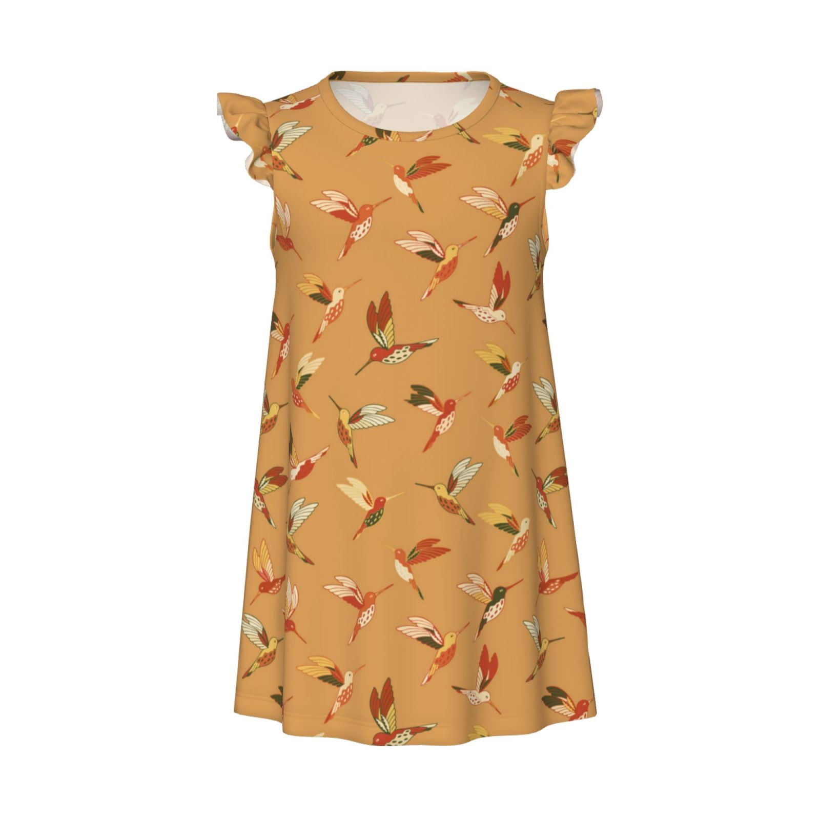 Mottled Hummingbird Girls Nightgowns, Short Sleeves Princess Dress ...