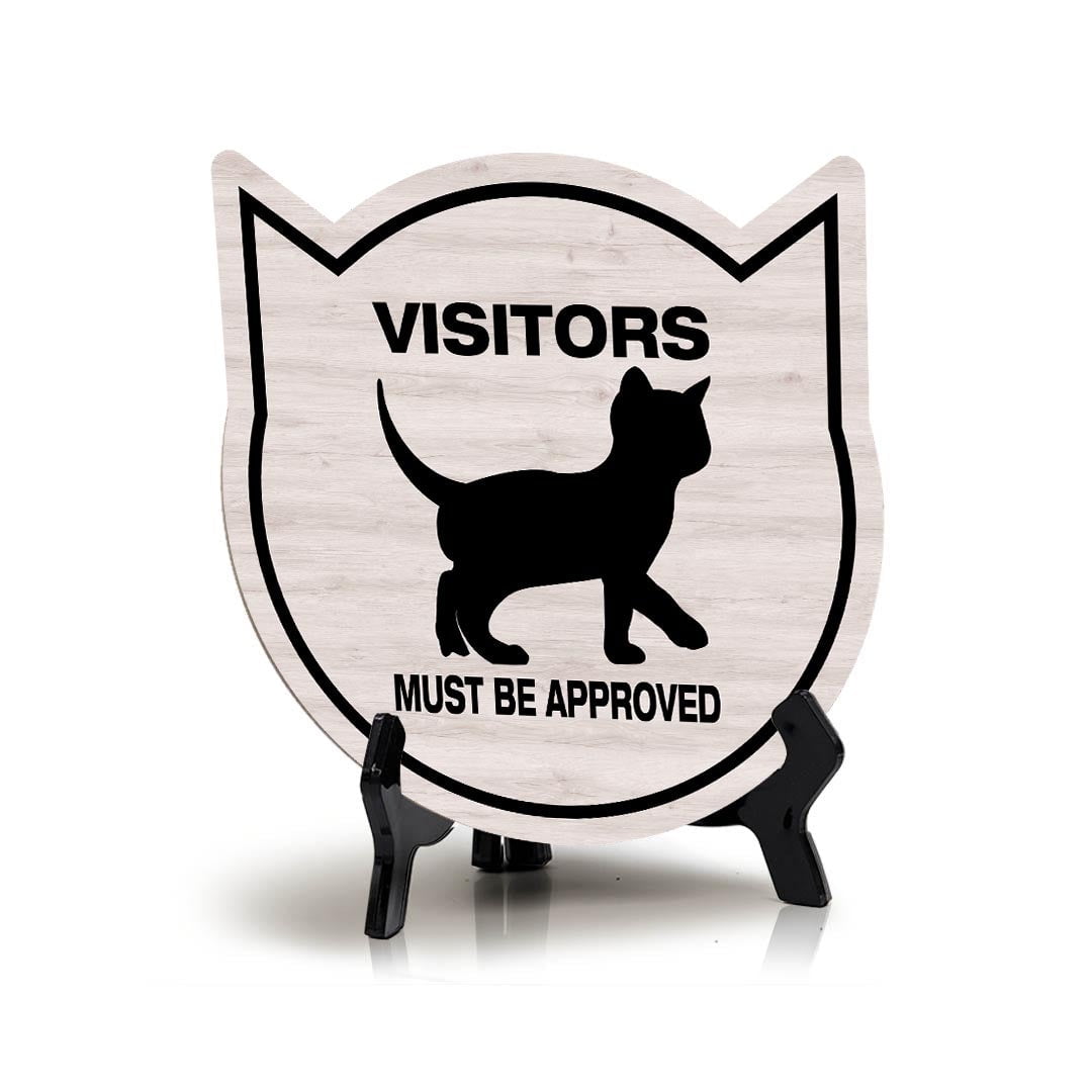 Motto Lita Visitors Must Be Approved Circle Wood Color, Table Sign (5 ...