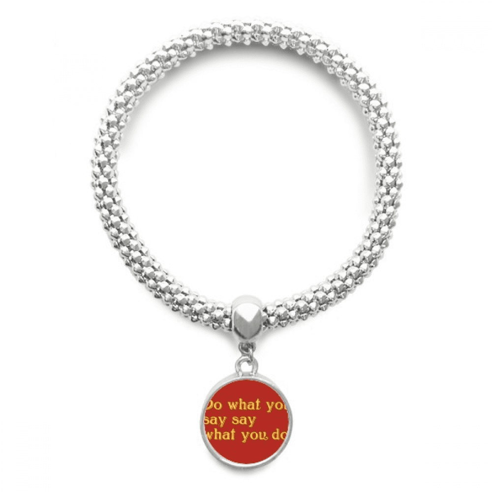 Motto Make Word Come True Sliver Bracelet Pendant Jewelry Chain ...