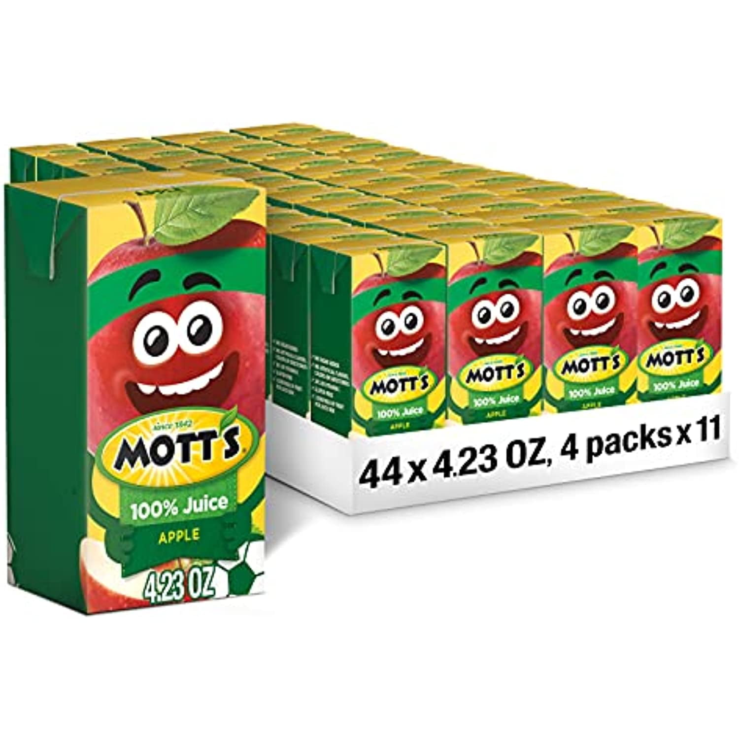 Mott's 100% Original Apple Juice, 4.23 Fluid Ounce Box, 4 Count (Pack ...