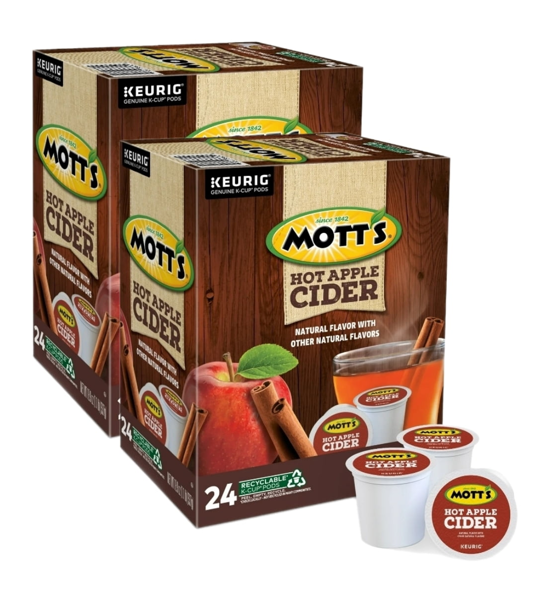 Motts Hot Apple Cider K Cups 2 Pack, Each Box Contains 24 K Cups ...