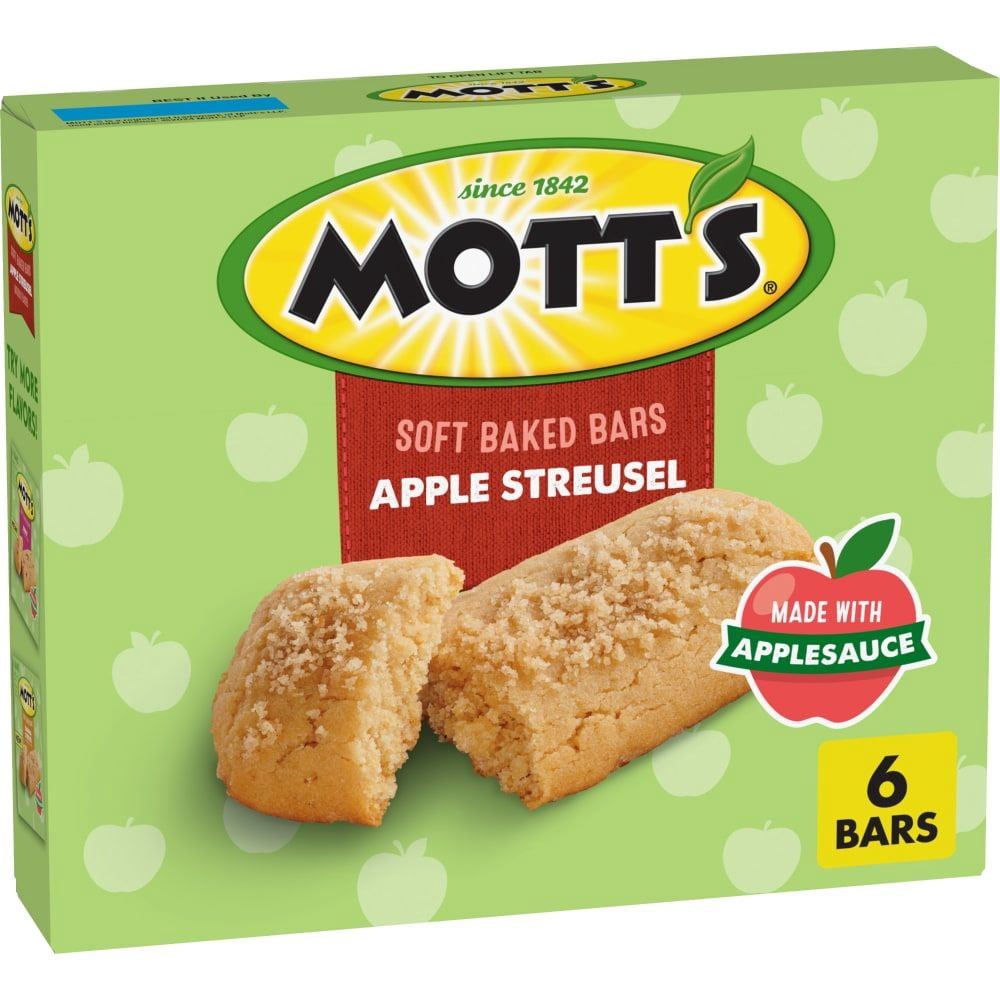 Motts Soft Baked Bars, Apple Streusel, Made with Applesauce, 6 Ct 0.96 ...