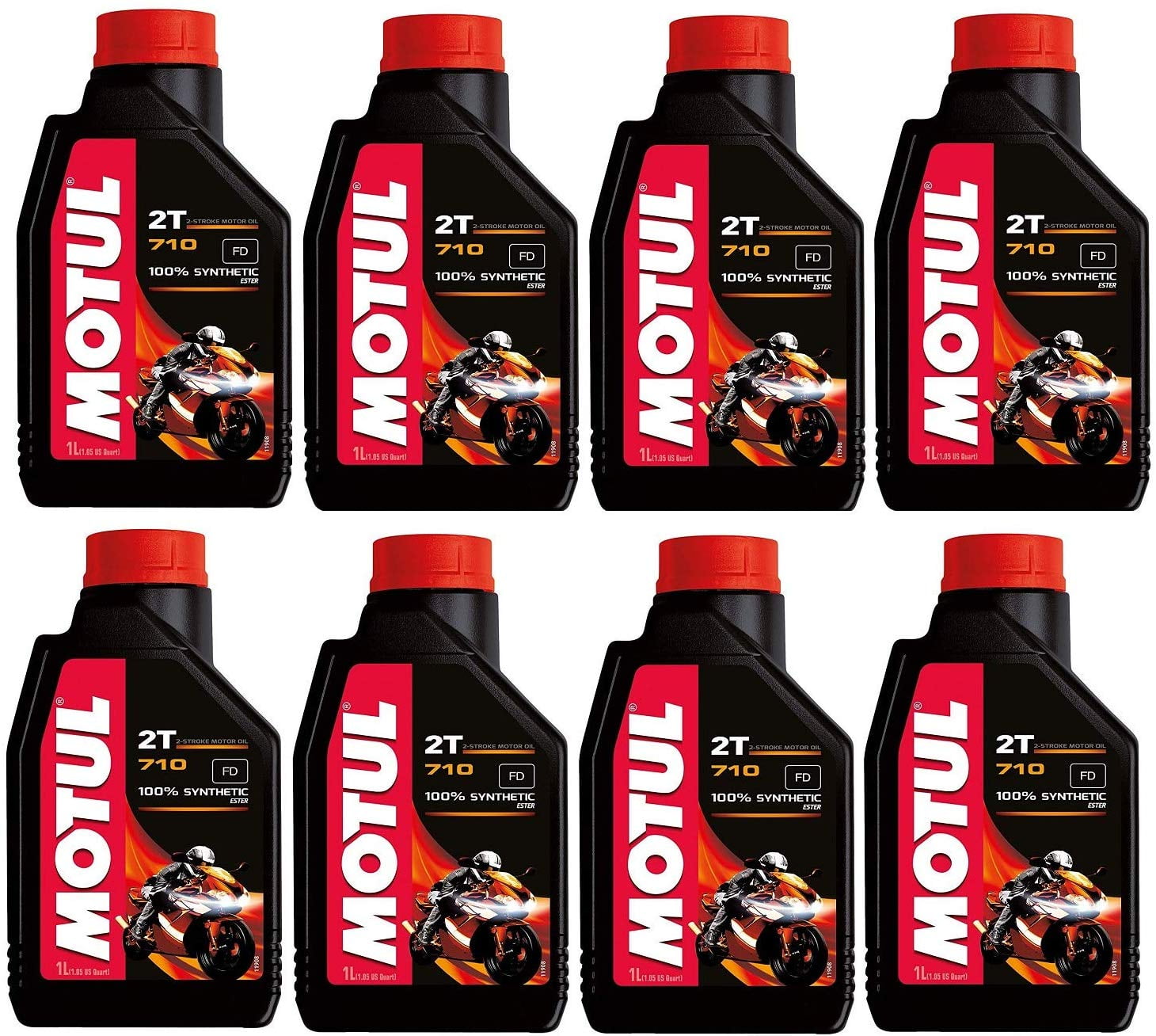 Motul 104034 Set of 8 710 2T Motor Oil 1-Liter Bottles - Walmart.com