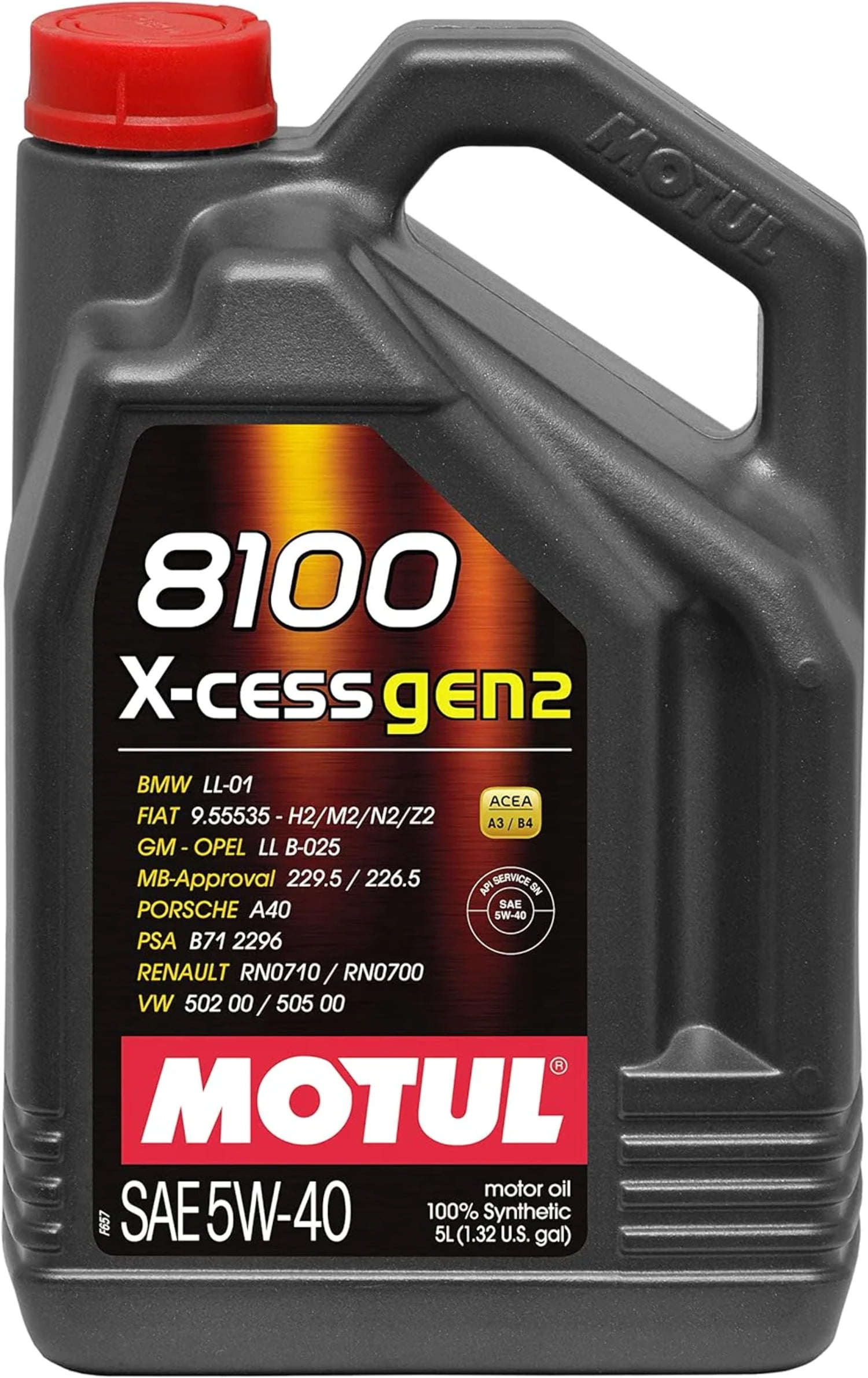 Motul 8100 X-Cess Gen2 5W-40 Motor Oil, Synthetic Lubricant for Diesel ...